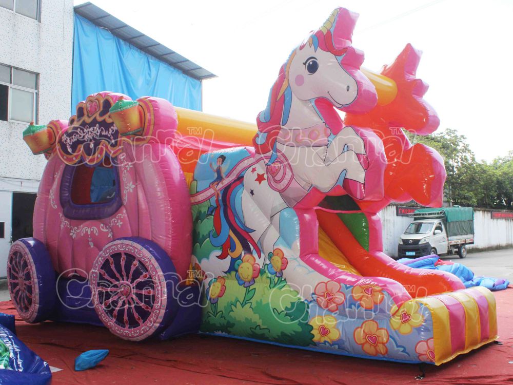 Unicorn Princess Carriage Inflatable Combo - Channal Inflatables
