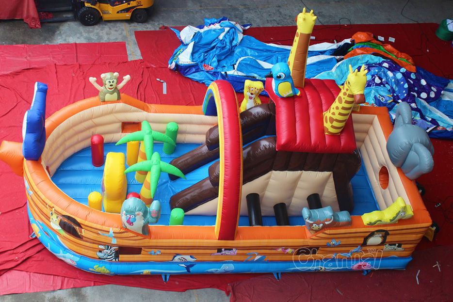 Noah's Ark Inflatable Bounce House With Slide - Channal Inflatables
