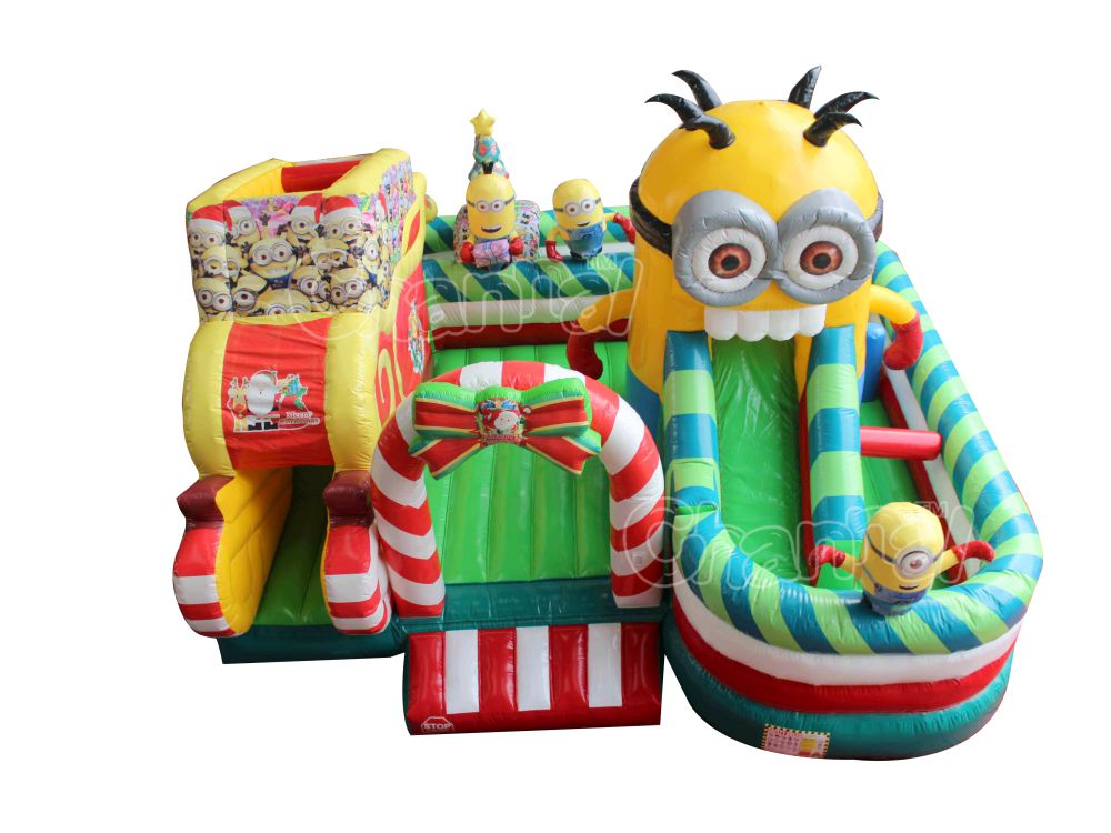 Christmas Minions Inflatable Obstacle Course - Channal Inflatables
