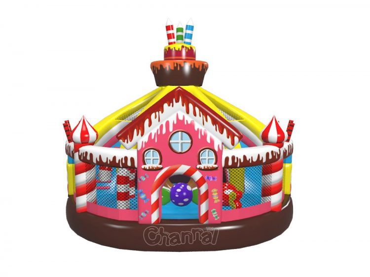 Candy House Inflatable Playground With Slide - Channal Inflatables