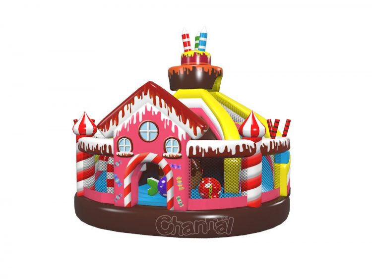 Candy House Inflatable Playground With Slide - Channal Inflatables