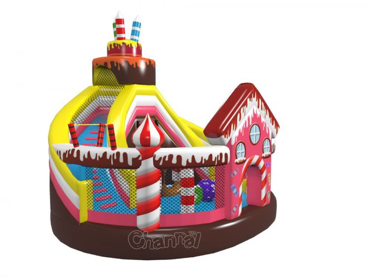 Candy House Inflatable Playground With Slide - Channal Inflatables
