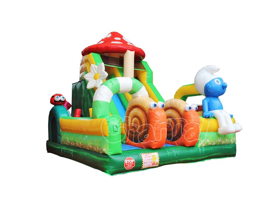 Smurfs Mushroom House Inflatable Obstacle - Channal Inflatables