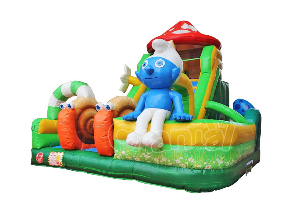 Smurfs Mushroom House Inflatable Obstacle - Channal Inflatables