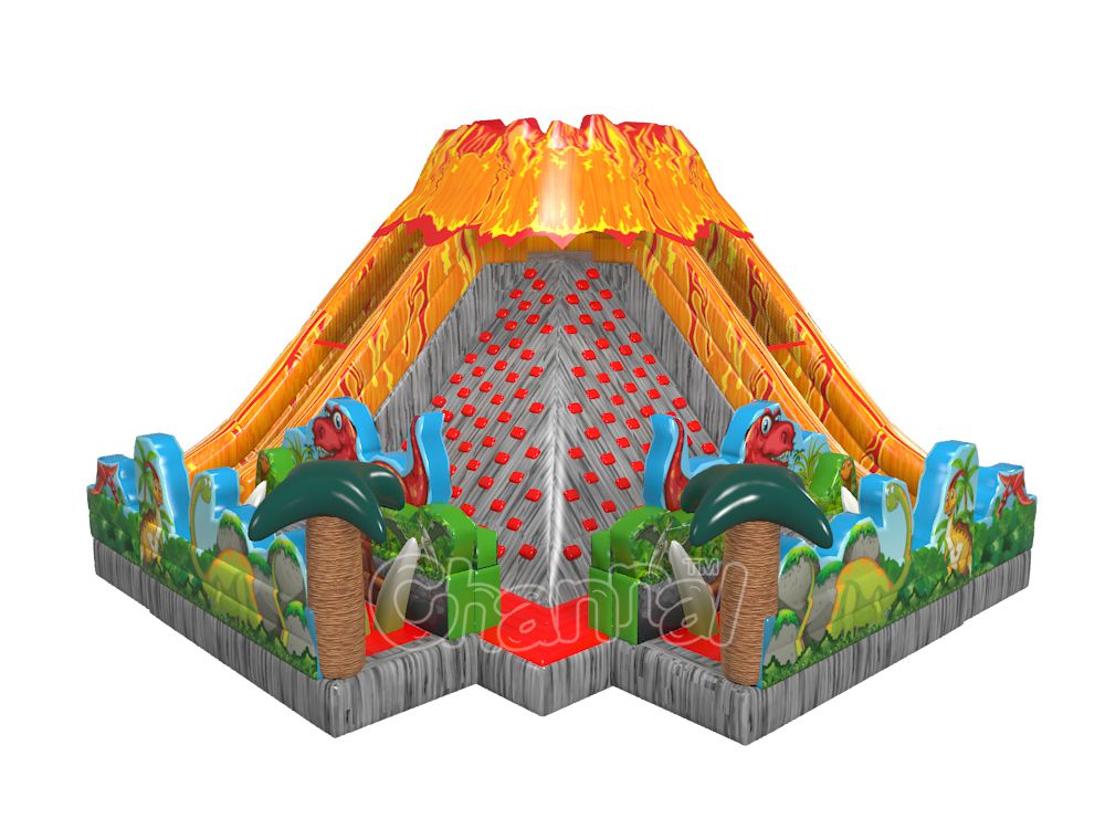 Jurassic Volcano Inflatable Obstacle Course - Channal Inflatables