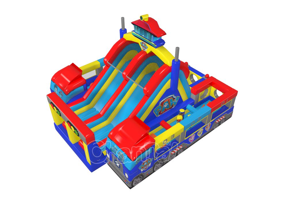 Paw Patrol Bus Inflatable Obstacle Course - Channal Inflatables
