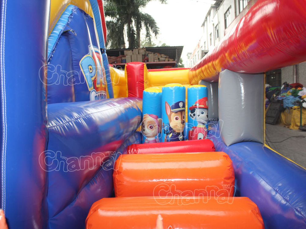 Paw Patrol Bus Inflatable Obstacle Course - Channal Inflatables