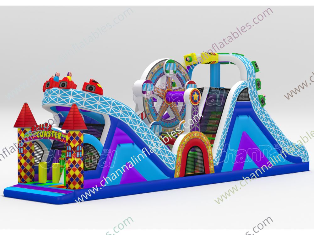 Roller Coaster Inflatable Obstacle Course - Channal Inflatables
