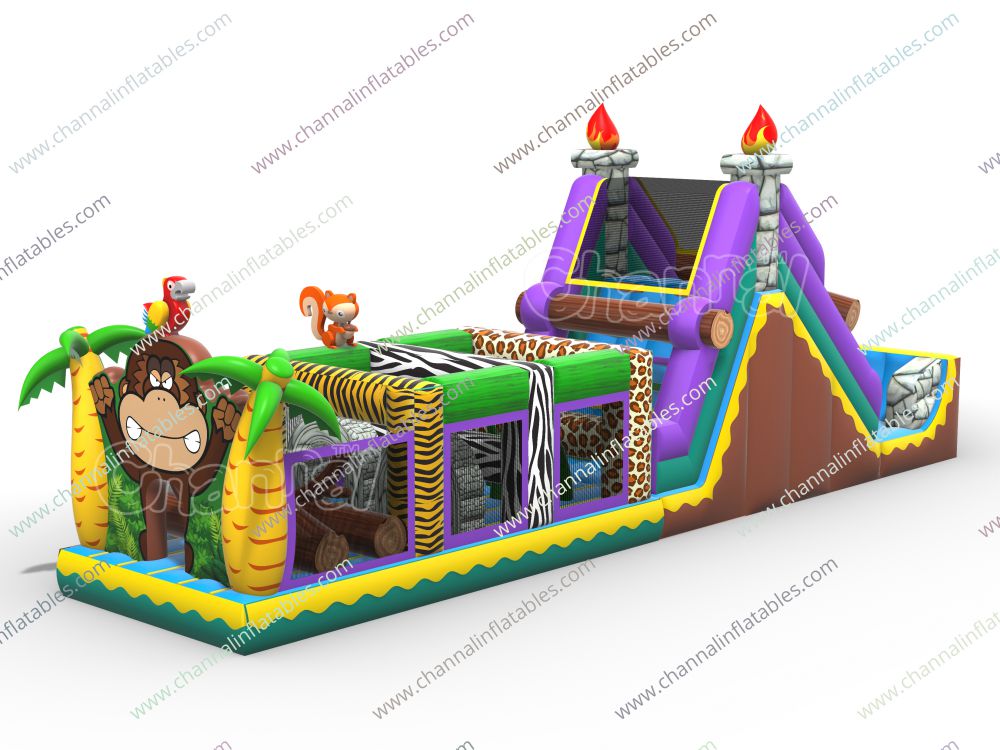 Jungle Trial Inflatable Obstacle Course - Channal Inflatables