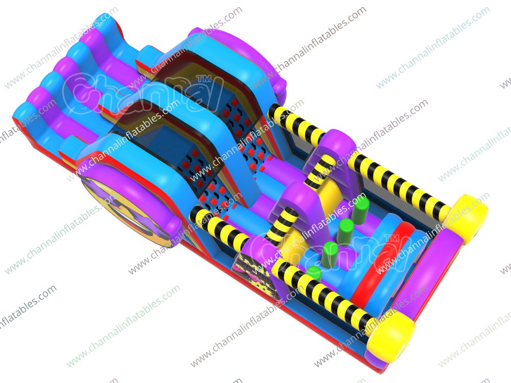 Smiling Face Inflatable Obstacle Course - Channal Inflatables