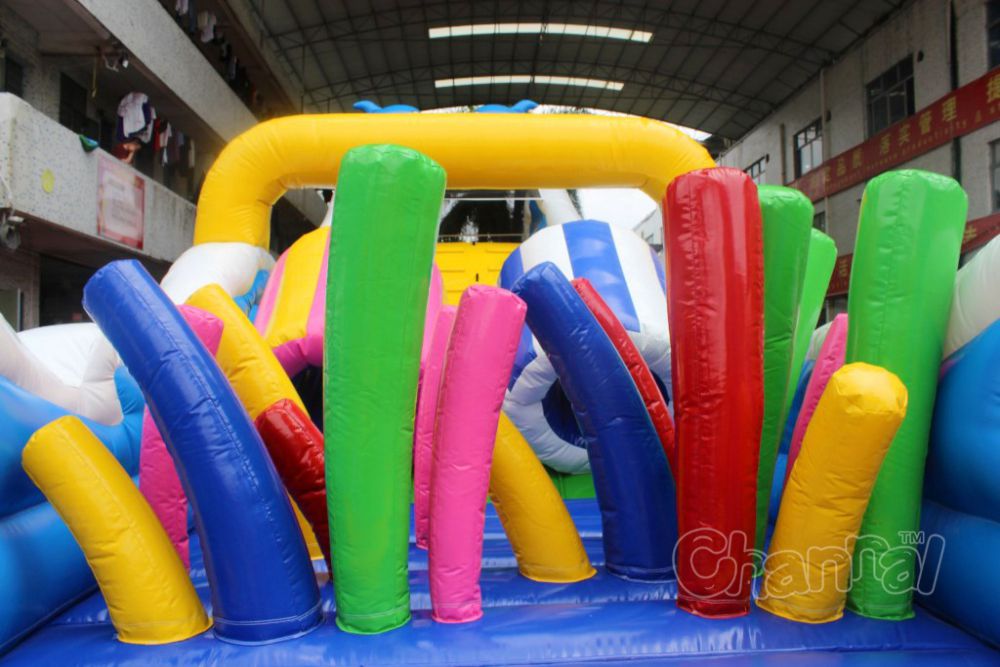 Long Sea Theme Inflatable Obstacle Course - Channal Inflatables