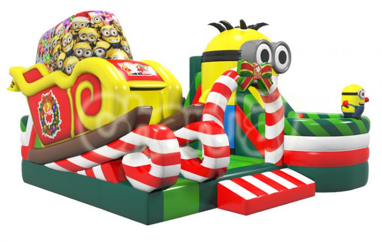 Christmas Minions Inflatable Obstacle Course - Channal Inflatables