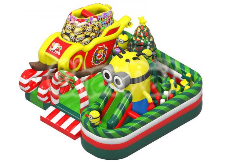 Christmas Minions Inflatable Obstacle Course - Channal Inflatables