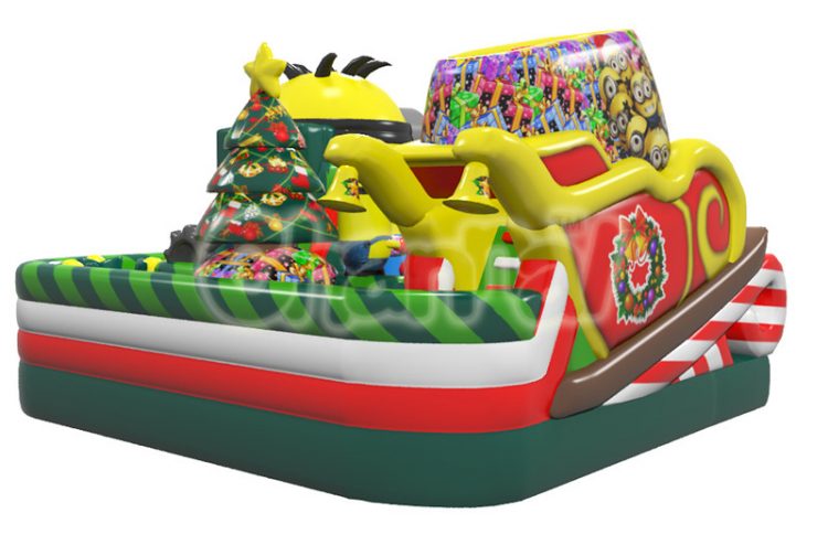 Christmas Minions Inflatable Obstacle Course - Channal Inflatables