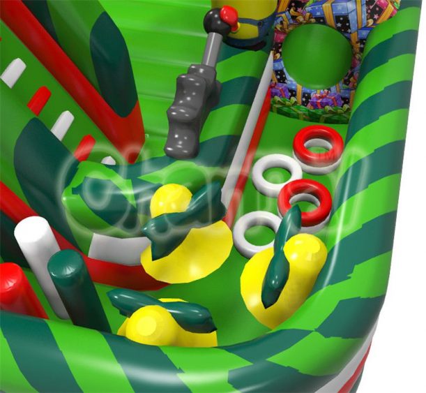 Christmas Minions Inflatable Obstacle Course - Channal Inflatables