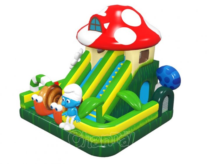 Smurfs Mushroom House Inflatable Obstacle - Channal Inflatables