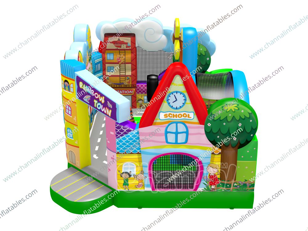 Rainbow Town Inflatable Playground - Channal Inflatables