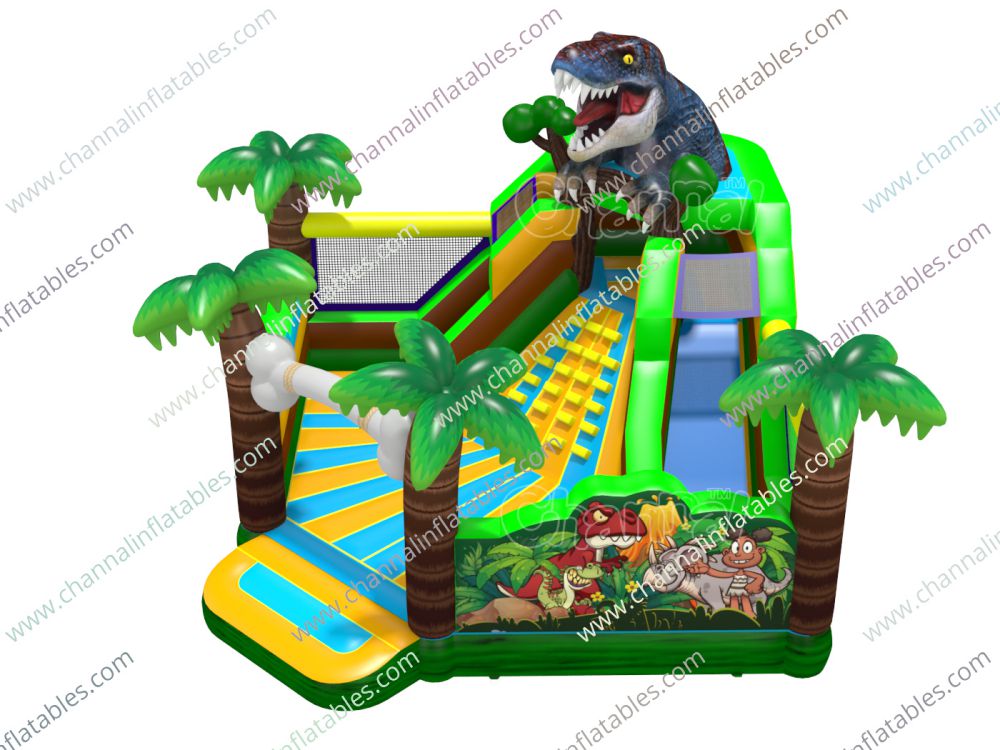 Dinosaur Bounce House and Inflatable Slide - Channal Inflatables