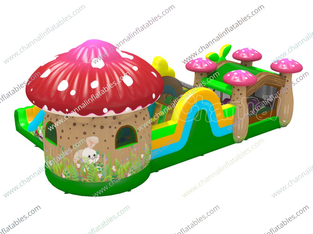 Bunny & Mushroom Inflatable Playground - Channal Inflatables