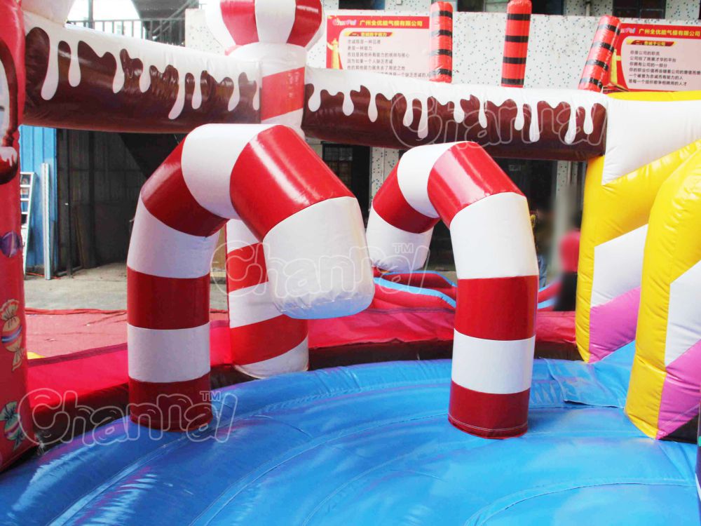 Candy House Inflatable Playground With Slide - Channal Inflatables
