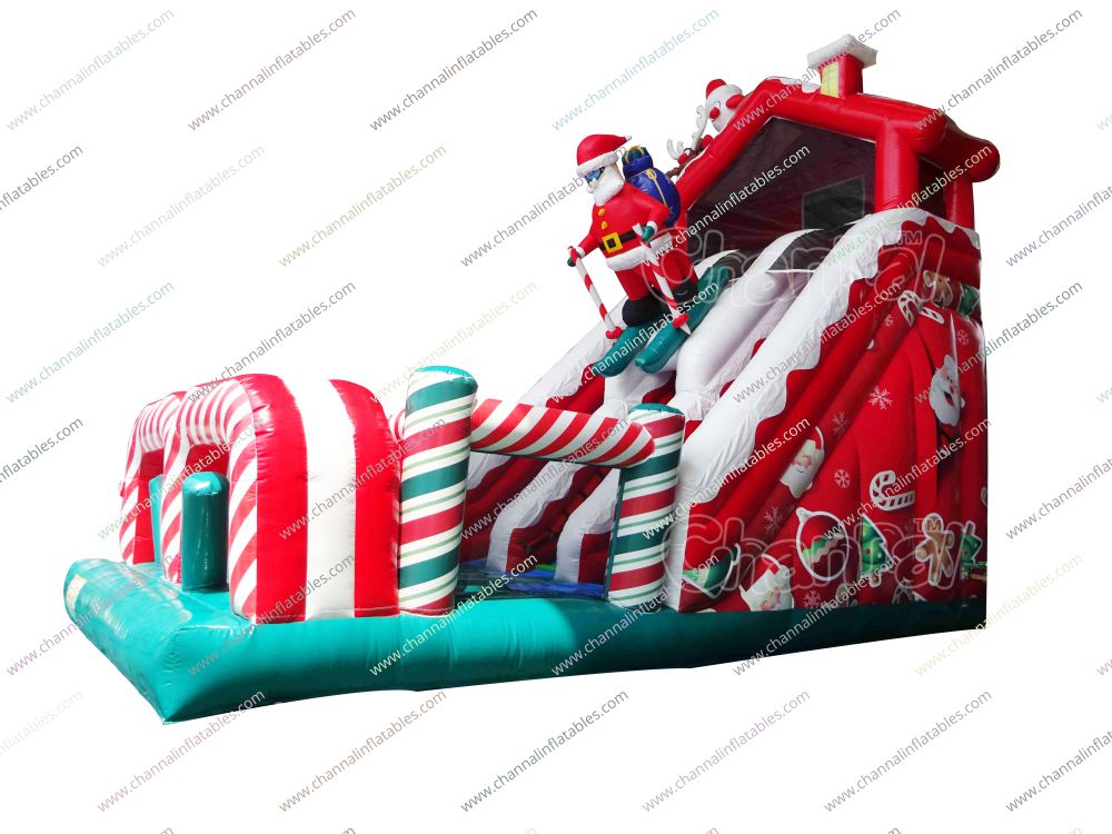 Santa Skiing Inflatable Slide - Channal Inflatables