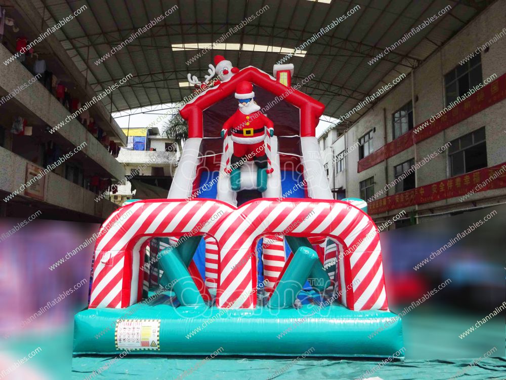 Santa Skiing Inflatable Slide - Channal Inflatables