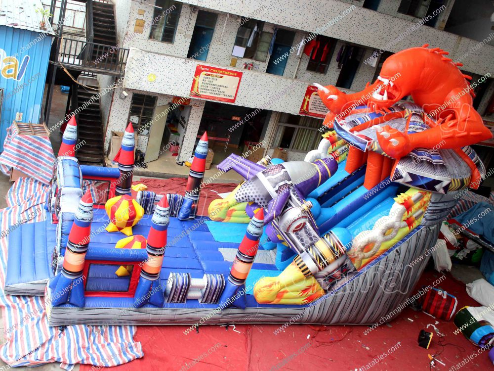 Alien Invasion Inflatable Slide - Channal Inflatables