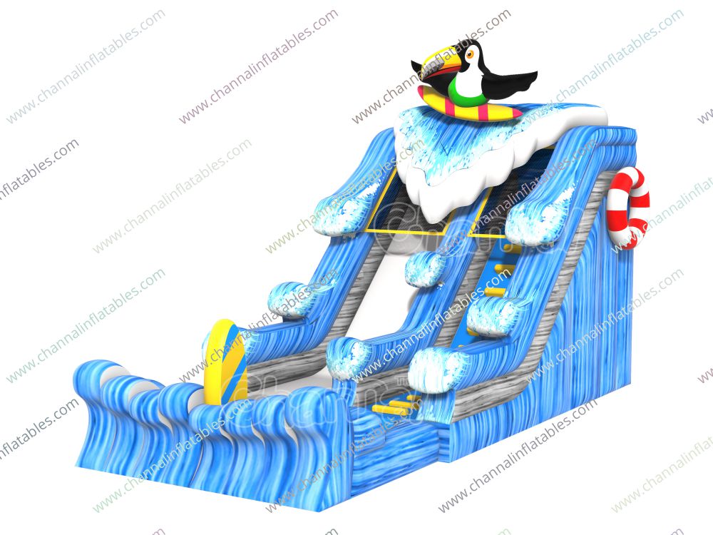 Sea Bird Surfing Inflatable Water Slide - Channal Inflatables