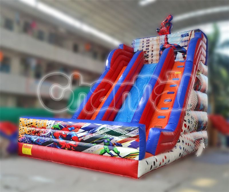 Spider Man Red Inflatable Slide - Channal Inflatables