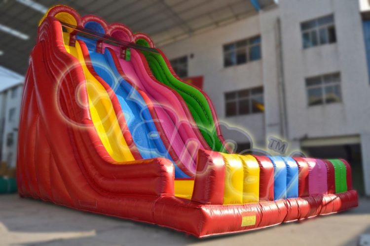 Rainbow Gaint Triple Lane Inflatable Slide - Channal Inflatables