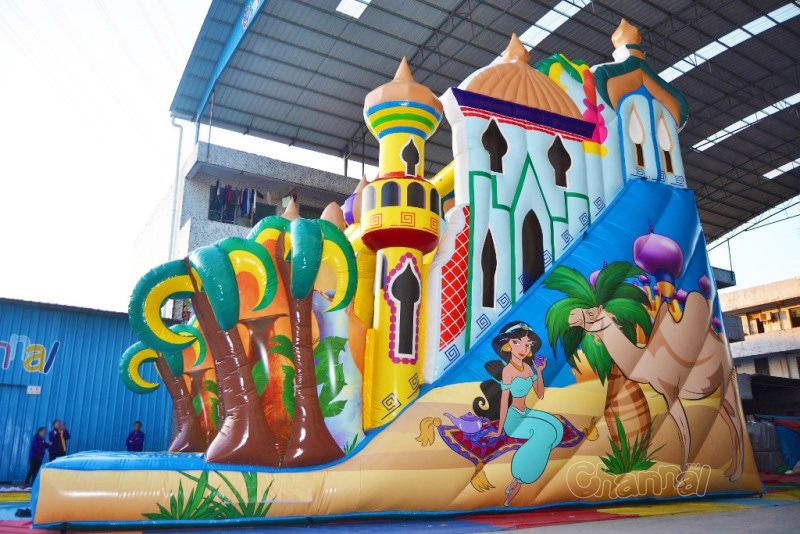 Princess Jasmine Castle Inflatable Slide - Channal Inflatables