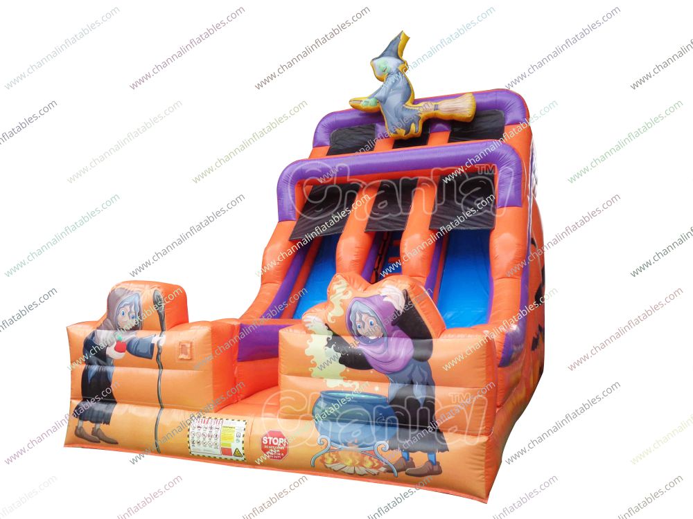 Halloween Witch Inflatable Slide - Channal Inflatables