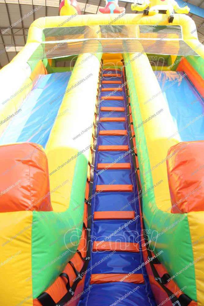 Yellow Smurfs Theme Inflatable Slide - Channal Inflatables