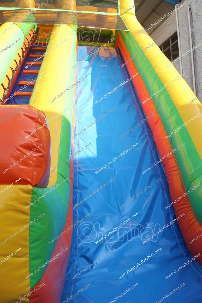 Yellow Smurfs Theme Inflatable Slide - Channal Inflatables