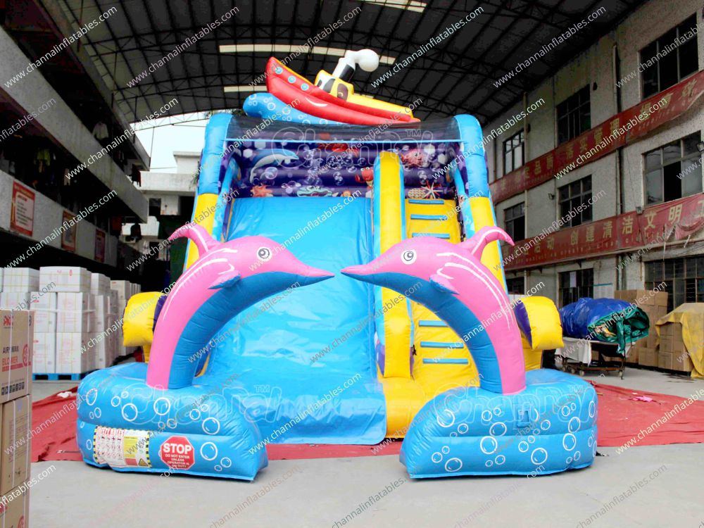 Ocean Dolphin Inflatable Slide - Channal Inflatables