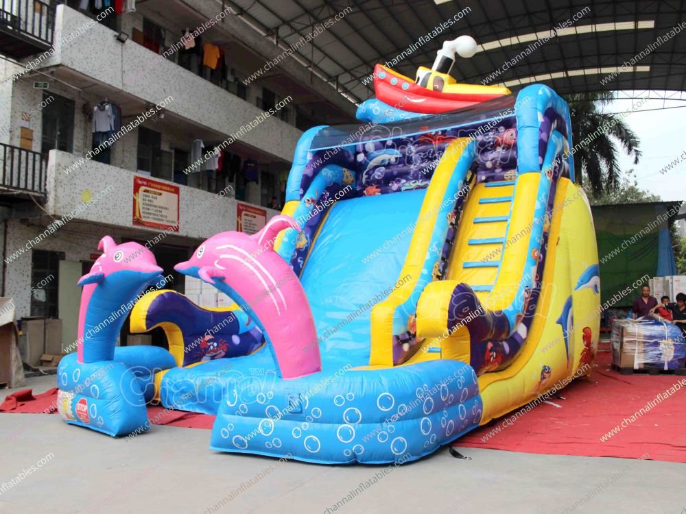 Ocean Dolphin Inflatable Slide - Channal Inflatables