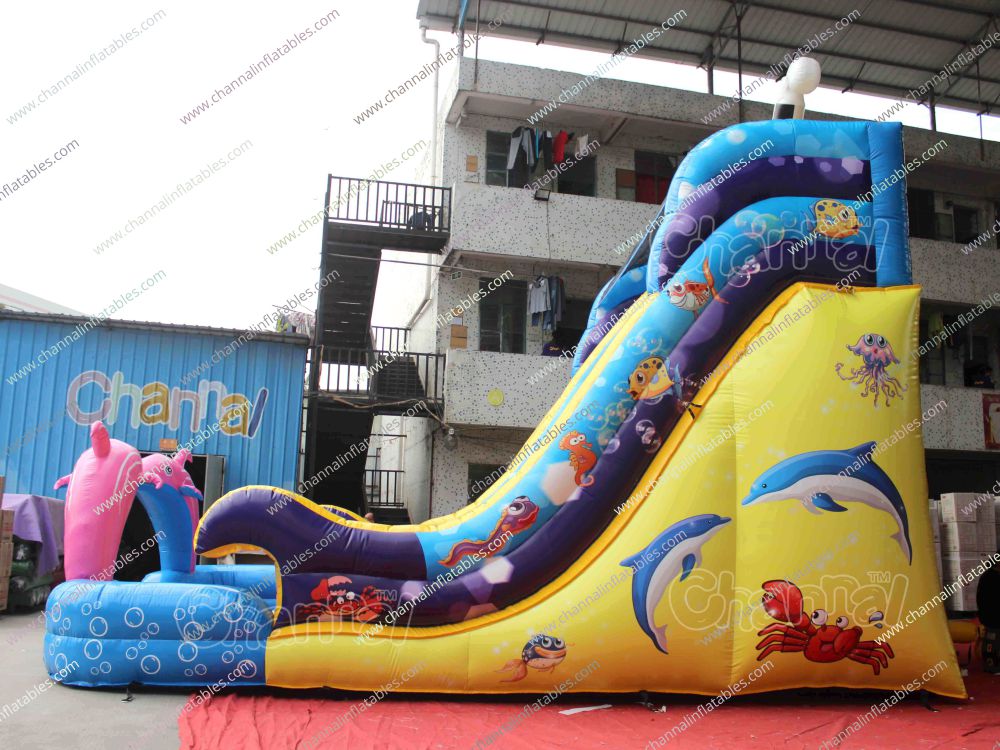 Ocean Dolphin Inflatable Slide - Channal Inflatables