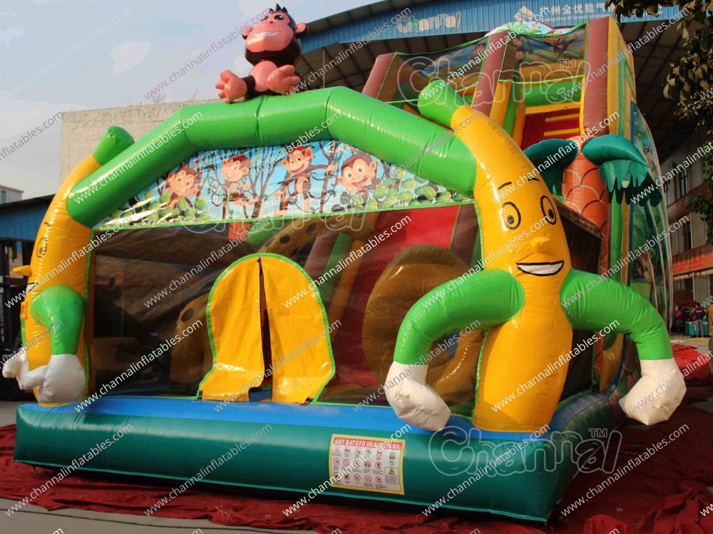 Monkey Banana Inflatable Slide - Channal Inflatables