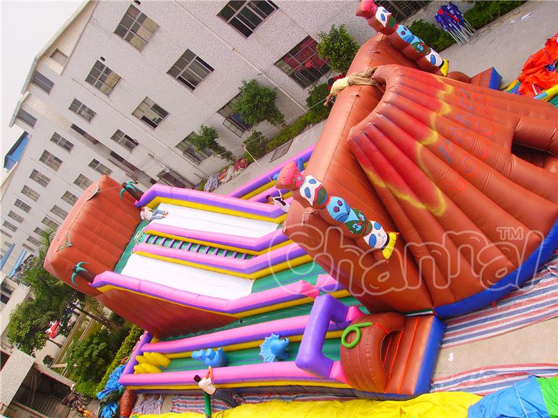 Inflatable Zip Line Obstacle Course - Channal Inflatables