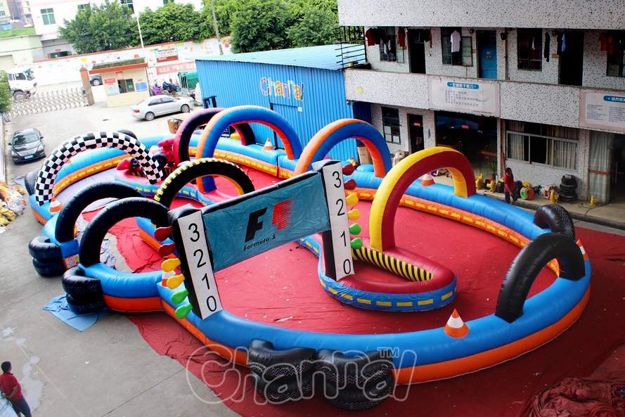 Giant Inflatable Speedway Go Kart Race Track - Channal Inflatables
