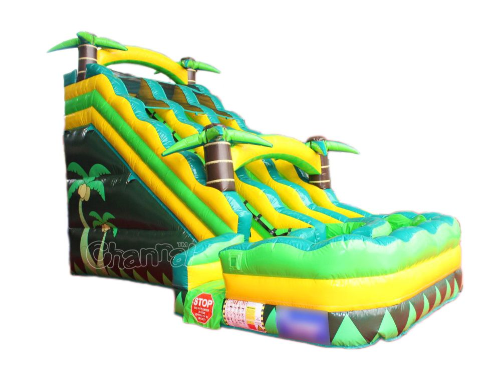 15 Feet Dual Lane Tropical Water Slide - Channal Inflatables