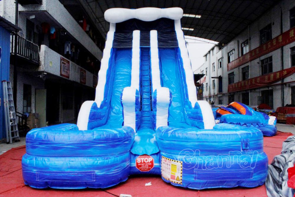 Double Water Slide With Pool - Channal Inflatables
