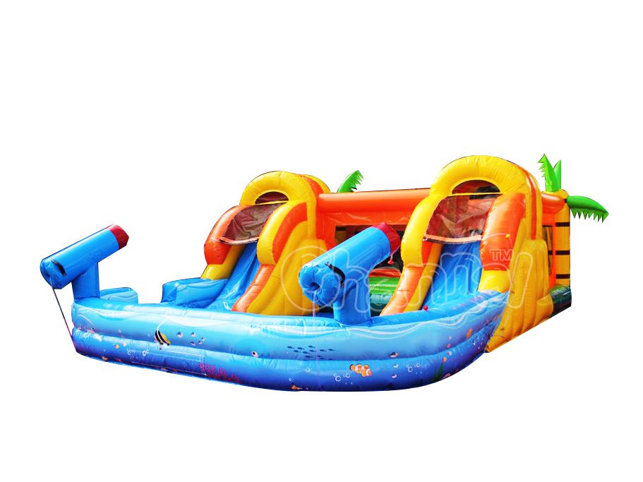3 Lane Inflatable Water Slide - Channal Inflatables