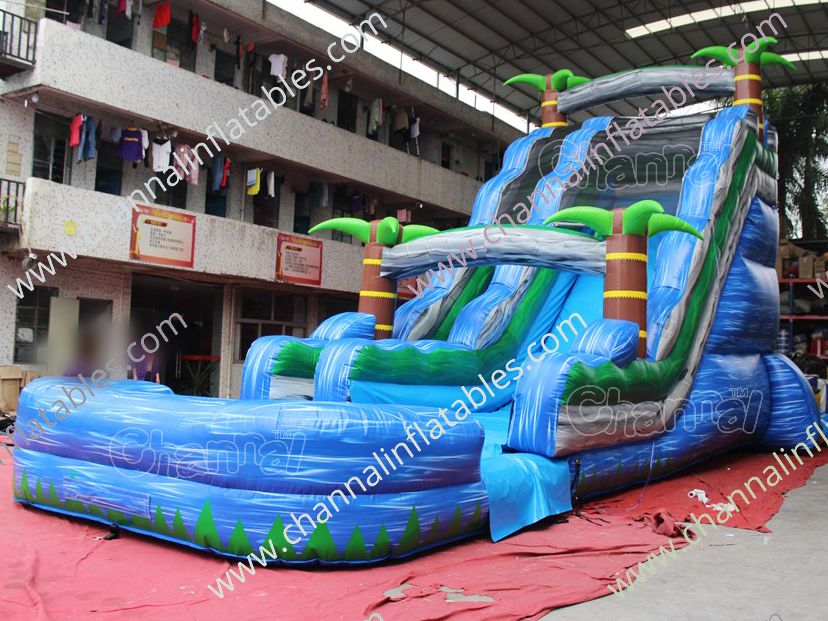 22 ft Tropical Inflatable Water Slide - Channal Inflatables