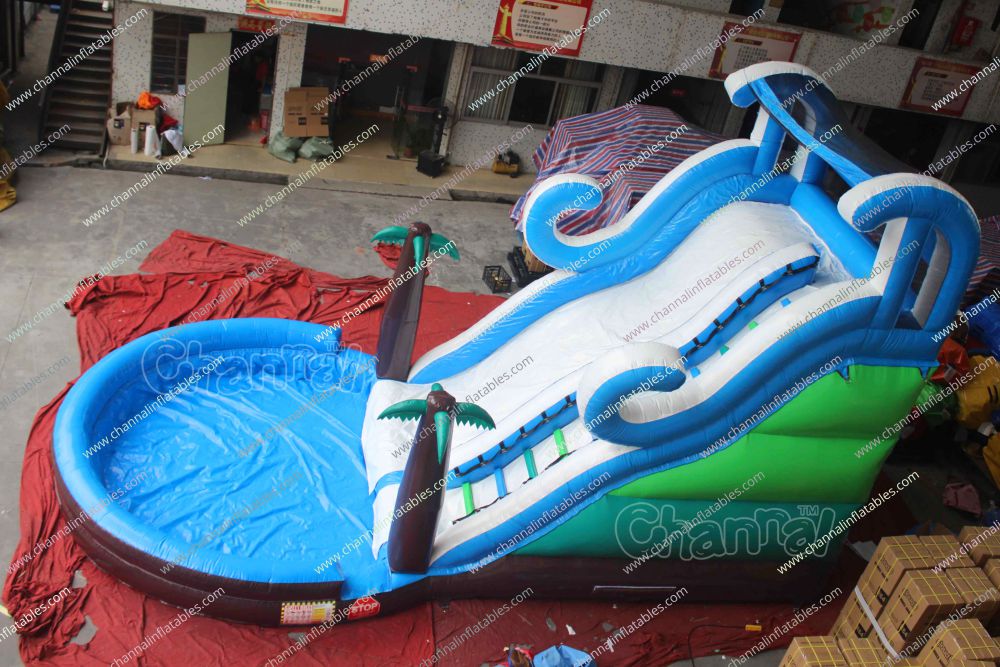 Tropical Beach Inflatable Water Slide - Channal Inflatables