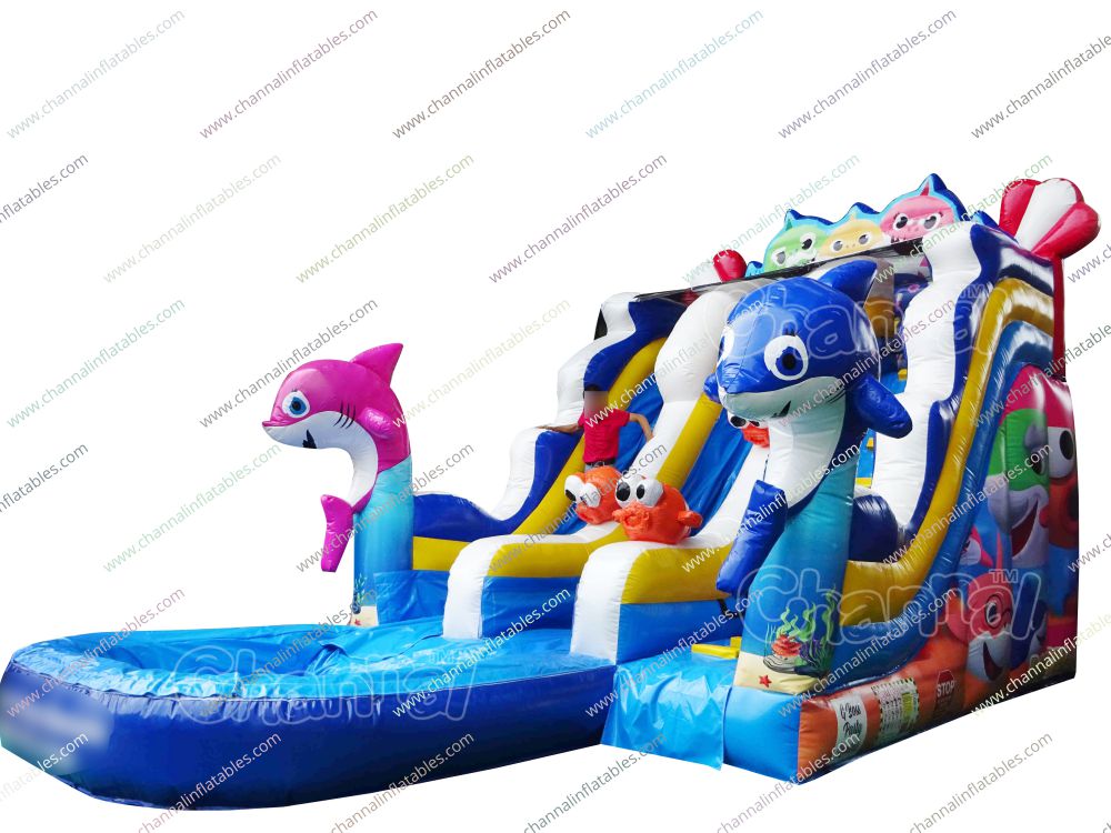 Baby Shark Water Slide - Channal Inflatables
