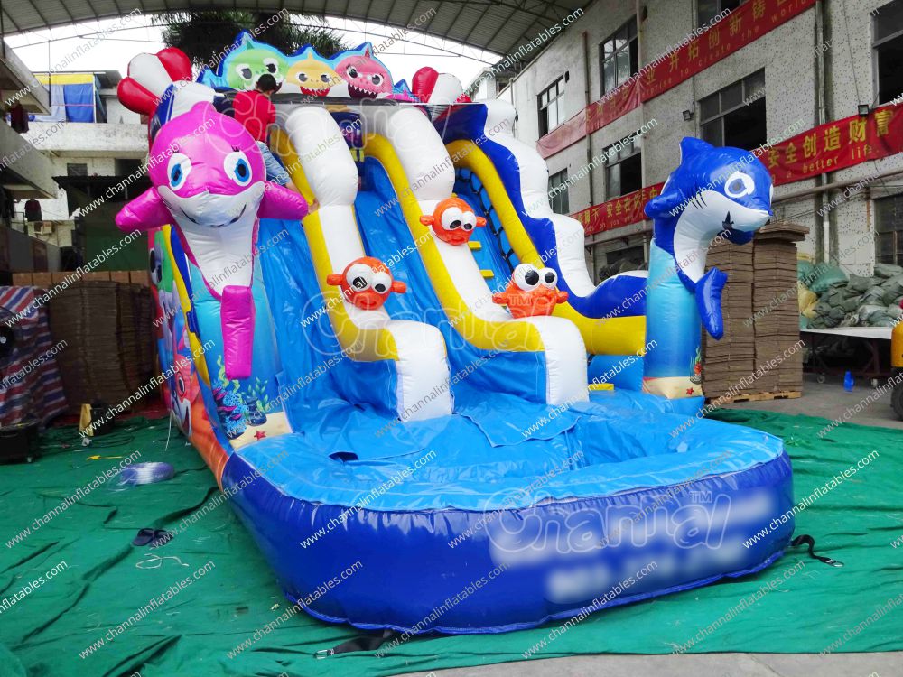 Baby Shark Water Slide - Channal Inflatables