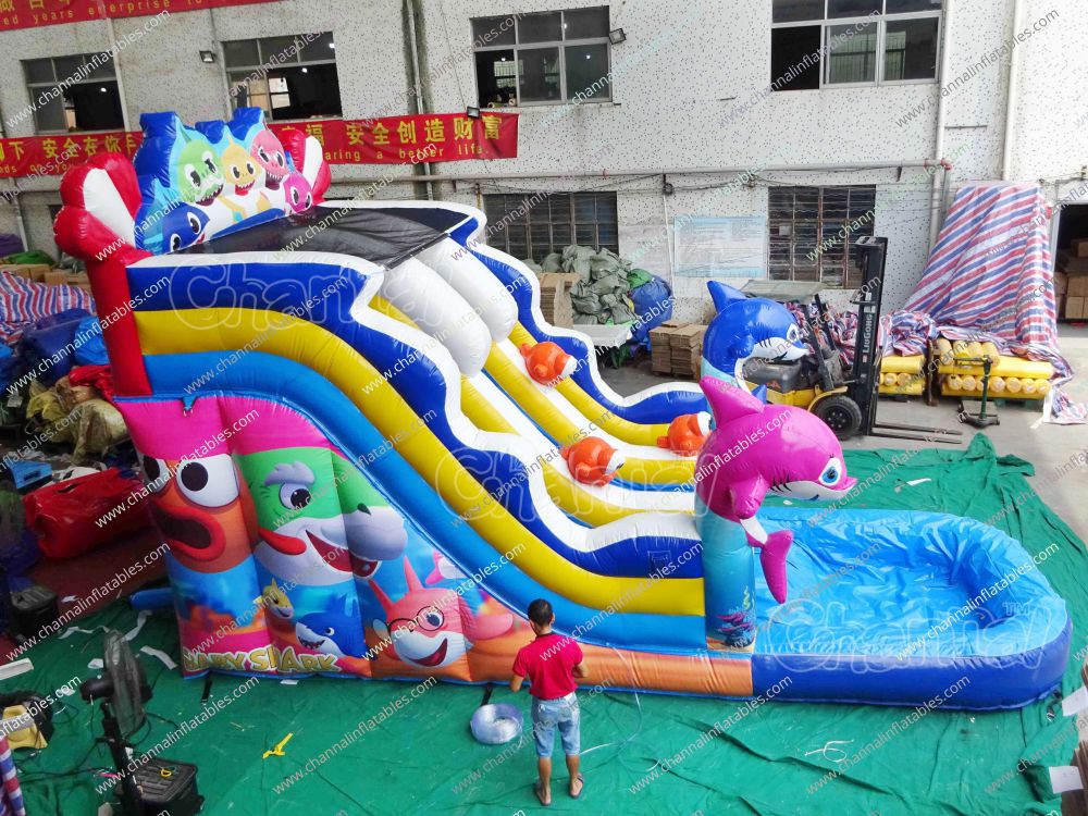 Baby Shark Water Slide - Channal Inflatables