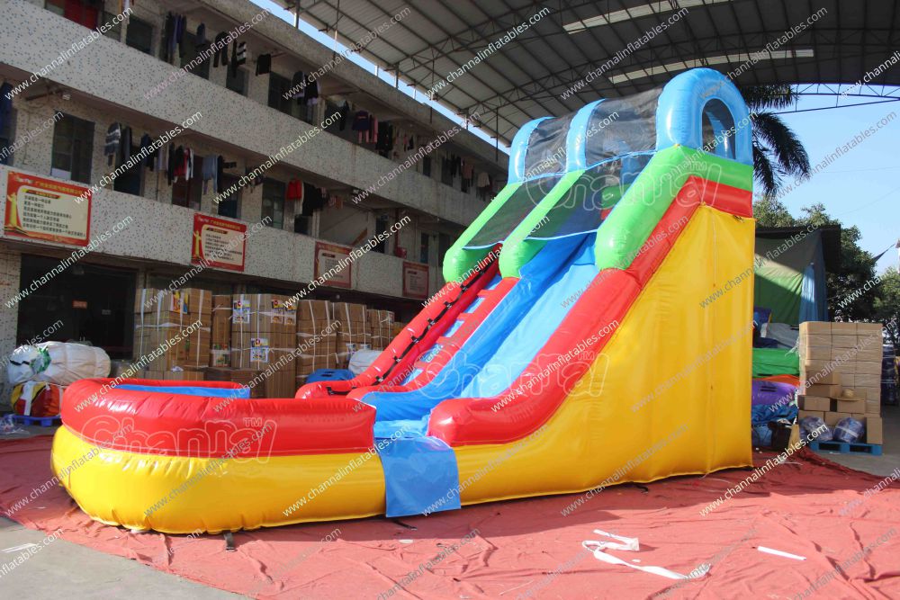 Four Colors Water Slide - Channal Inflatables