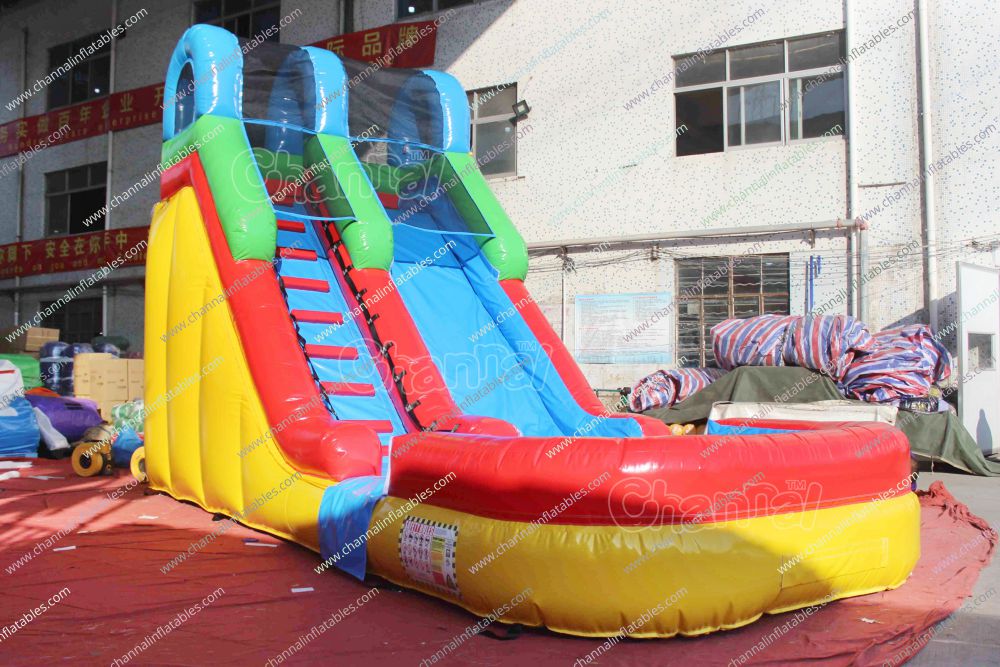Four Colors Water Slide - Channal Inflatables